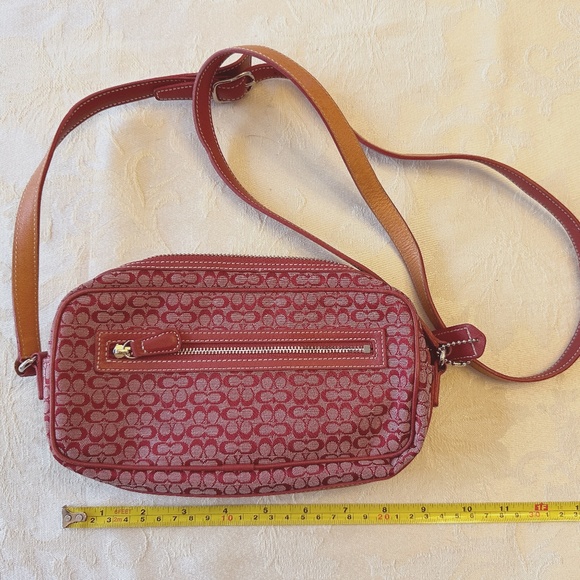 Coach | Bags | Coach Red Canvas Mini Shoulder Purse | Poshmark